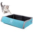 Halinfer Portable Cat Travel Litter Box, Collapsible Car Litter Box ...