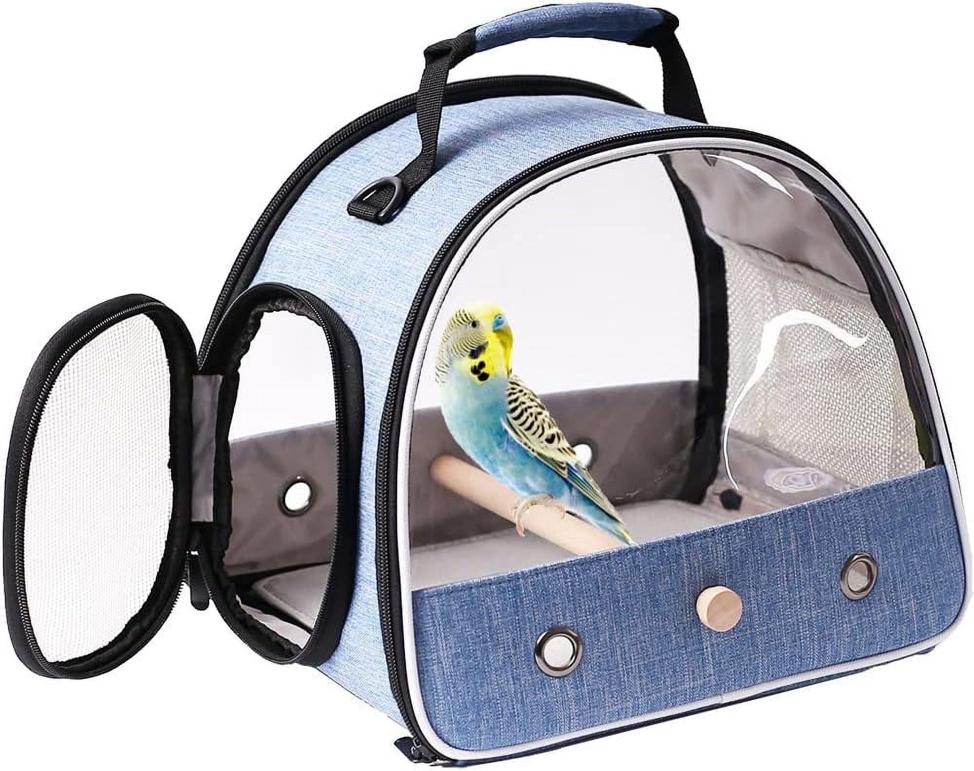 Halinfer Small Bird Carrier, Clear Parakeet Parrot Cockatiel Travel Bag ...