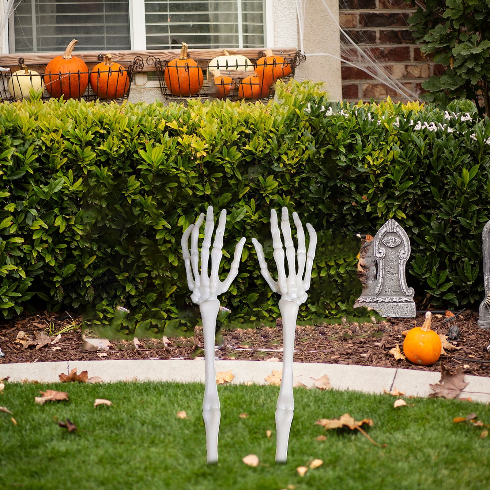 Haliyee ‌Glow in The Dark Halloween Skeleton Hands - 32" Realistic ...