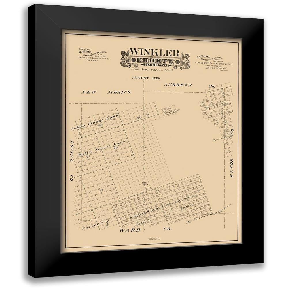 Hall 12x14 Black Modern Framed Museum Art Print Titled - Winkler County ...