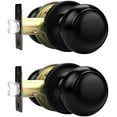 Hall/Closet Door Knobs in Flat Black Finish,Interior Passage Door Knobs ...