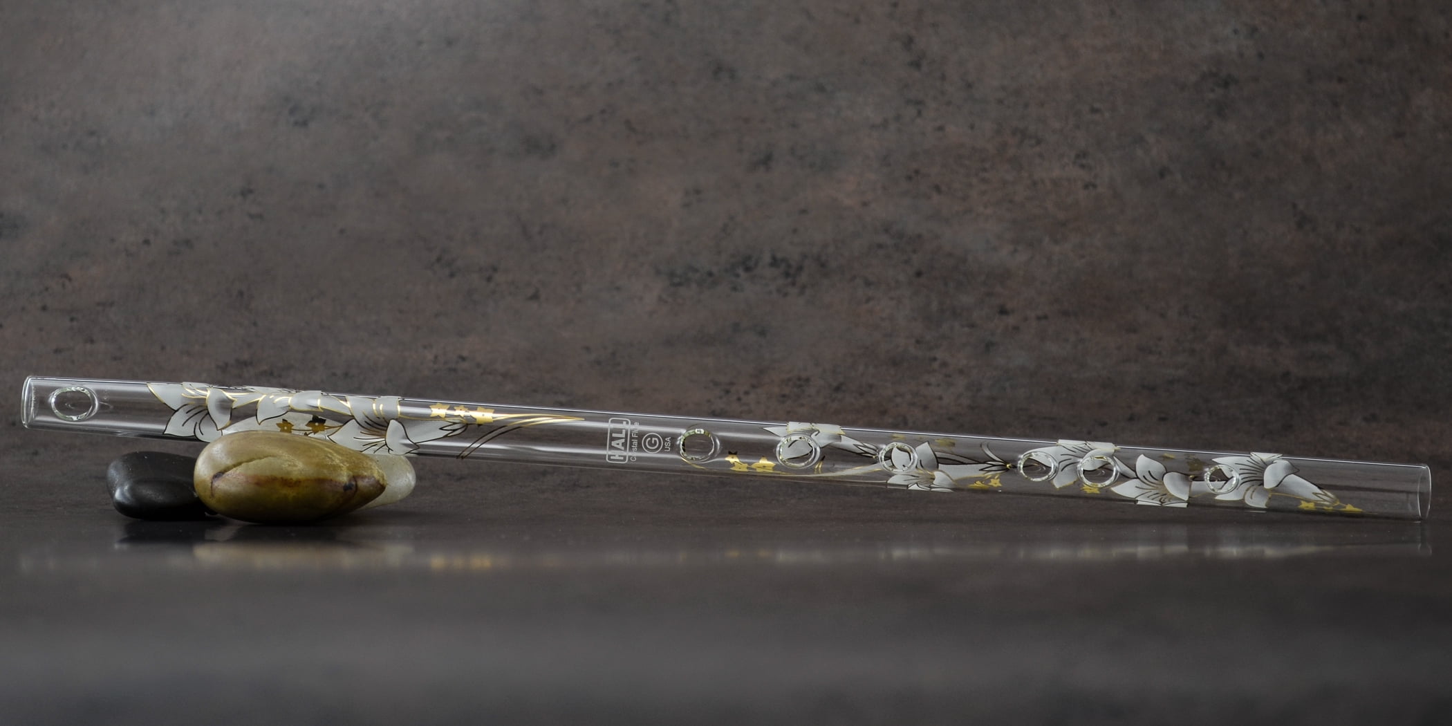 Hall Crystal Flute 11701 - Inline Glass Flute in G - White Lily ...