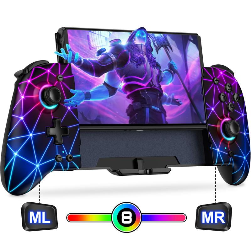 Hall Effect Wireless Switch Controller - No Drift Joystick, 9-Color RGB ...