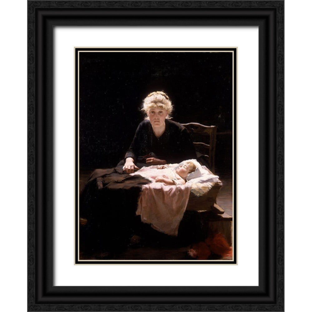 Hall, Margaret Bernadine 19x24 Black Ornate Wood Framed with Double ...