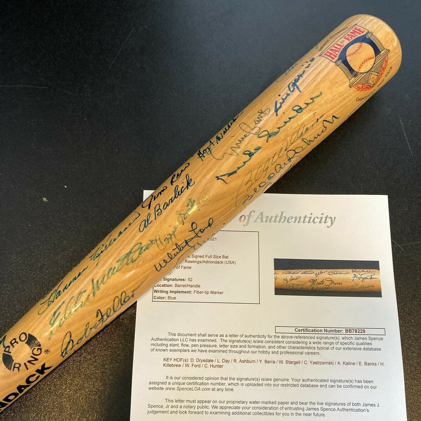 Hall Of Fame Legends Multi Signed Bat 51 Sigs Ernie Banks Carl ...