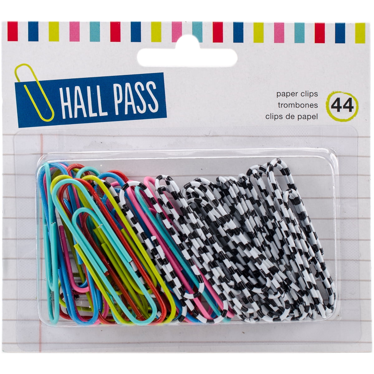 Hall Pass Paper Clips 2" 44/Pkg-Multicolor, Pk 3, American Crafts ...