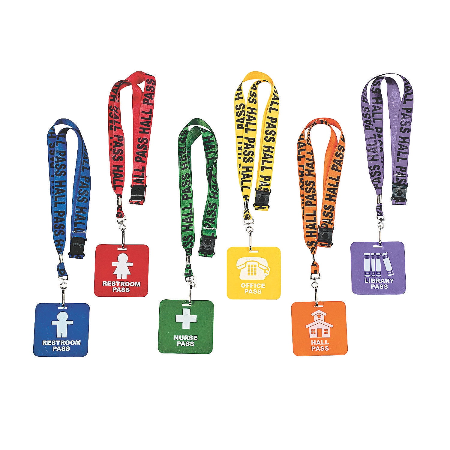 Hall Passes Lanyards - Educational - 6 Pieces - Walmart.com