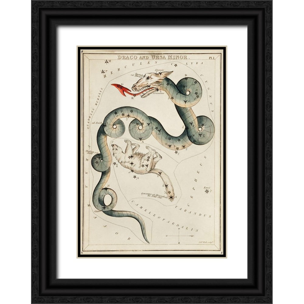 Hall, Sidney 14x18 Black Ornate Wood Framed with Double Matting Museum ...