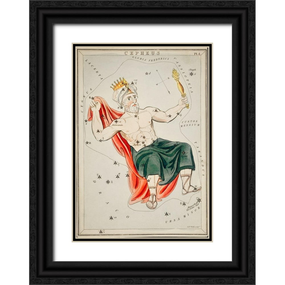 Hall, Sidney 14x18 Black Ornate Wood Framed with Double Matting Museum ...