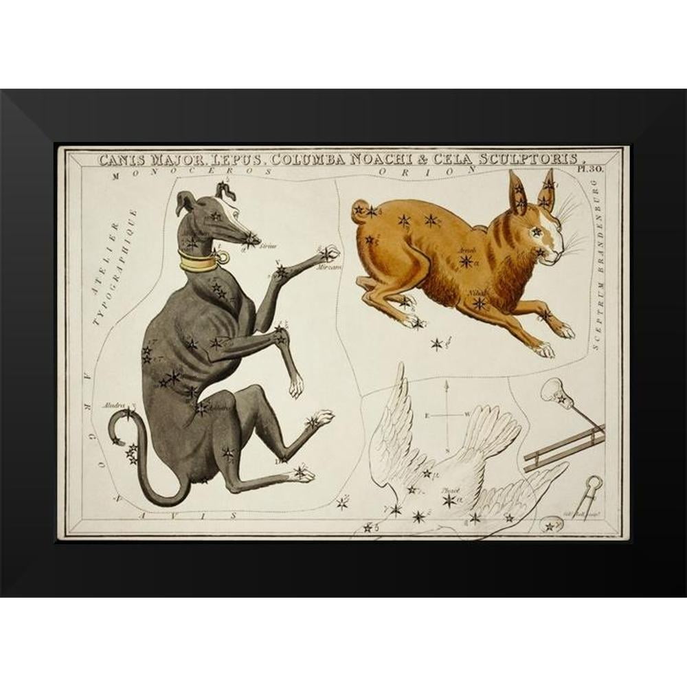 Hall, Sidney 24x18 Black Modern Framed Museum Art Print Titled - Astronomical chart illustration ...