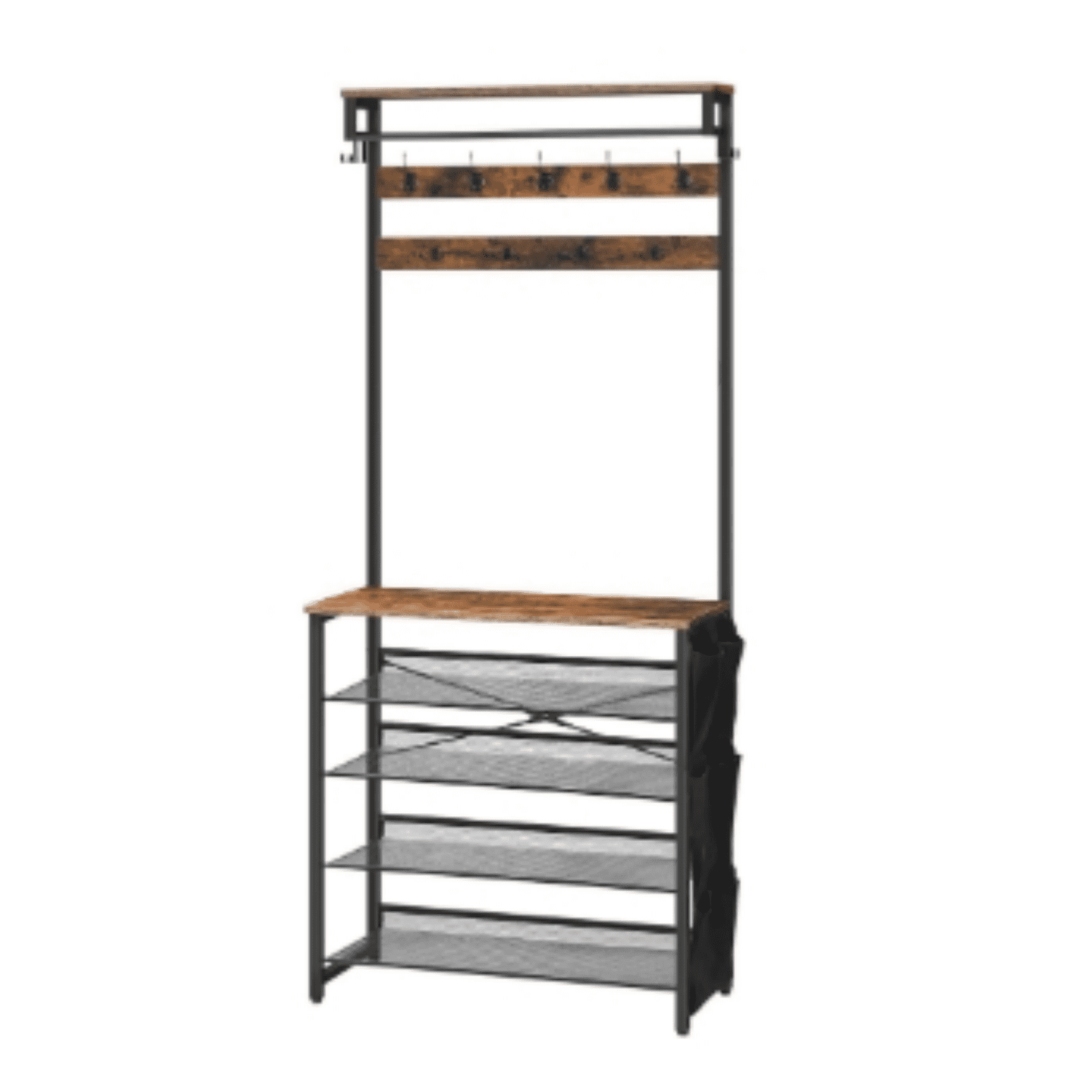 Hall Tree with Bench, Entryway Coat Rack with Shoe Rack, Shoe and Coat ...