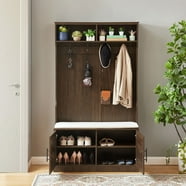 EUROCO 70.8" Large Entryway Hall Tree with Storage Bench and Coat Rack ...