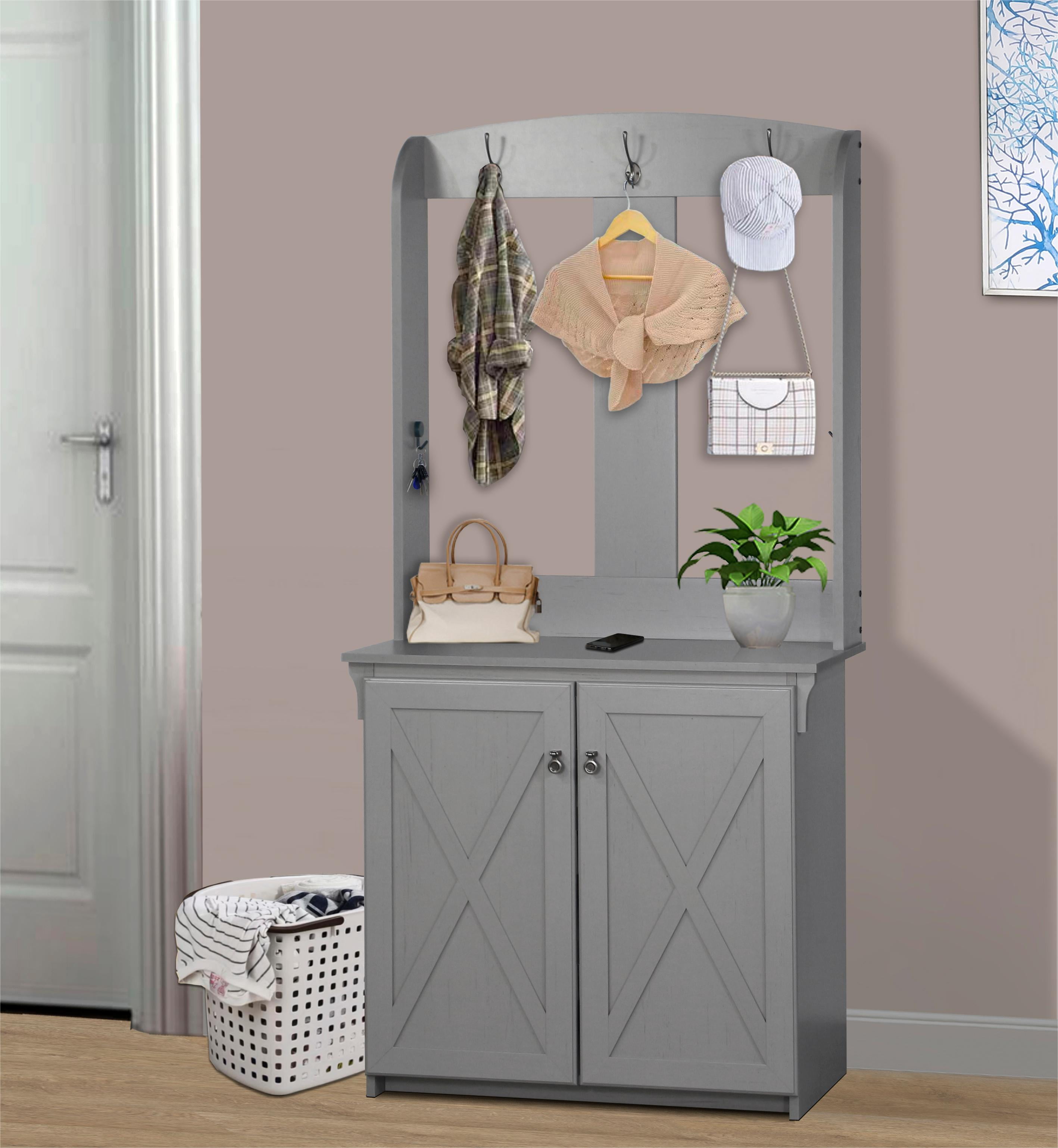 Hall Tree & Cabinet "Sophisticated Cape Code Gray Hall Tree With Bench ...