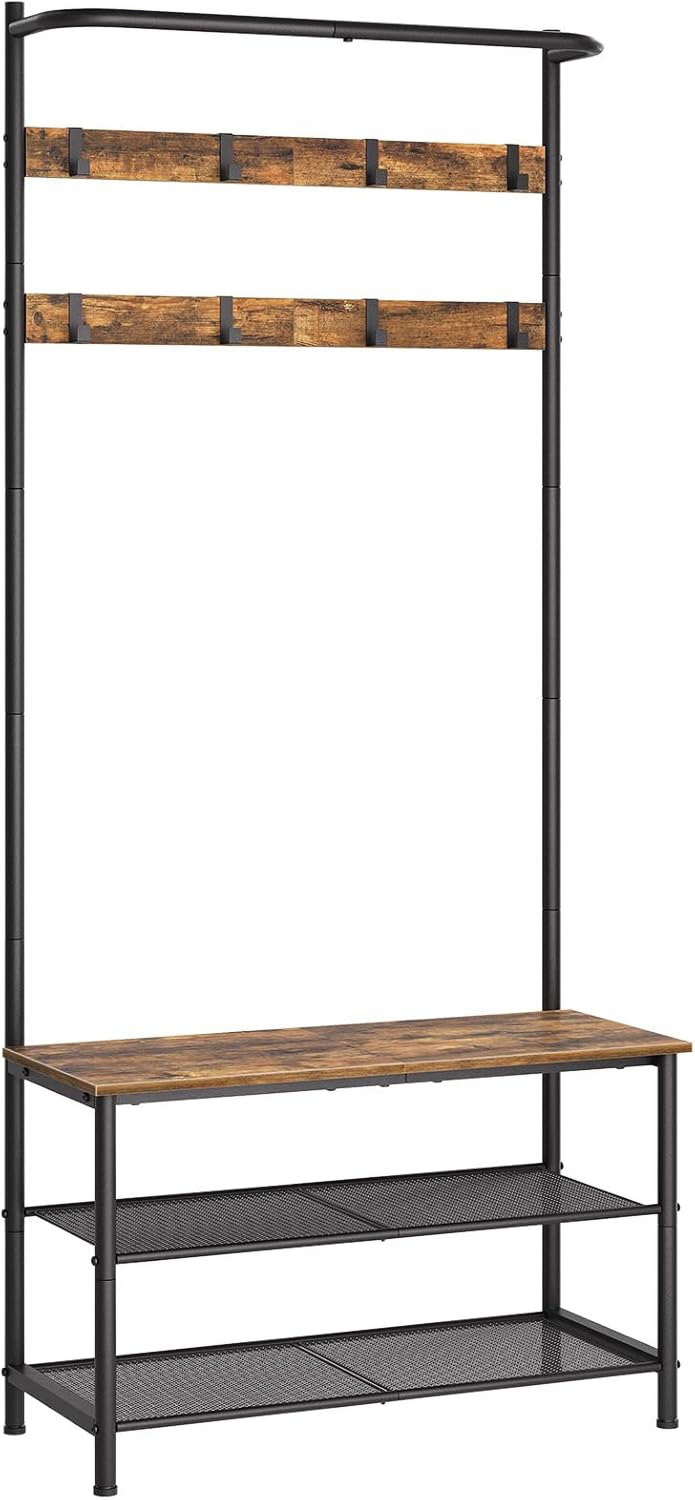 Hall Tree, Coat Rack with Shoe Bench, 4-in-1 Entryway Bench with ...