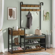 Lofka 5-in-1 Hall Tree with Bench and Shoe Storage, Entryway Hall Tree ...