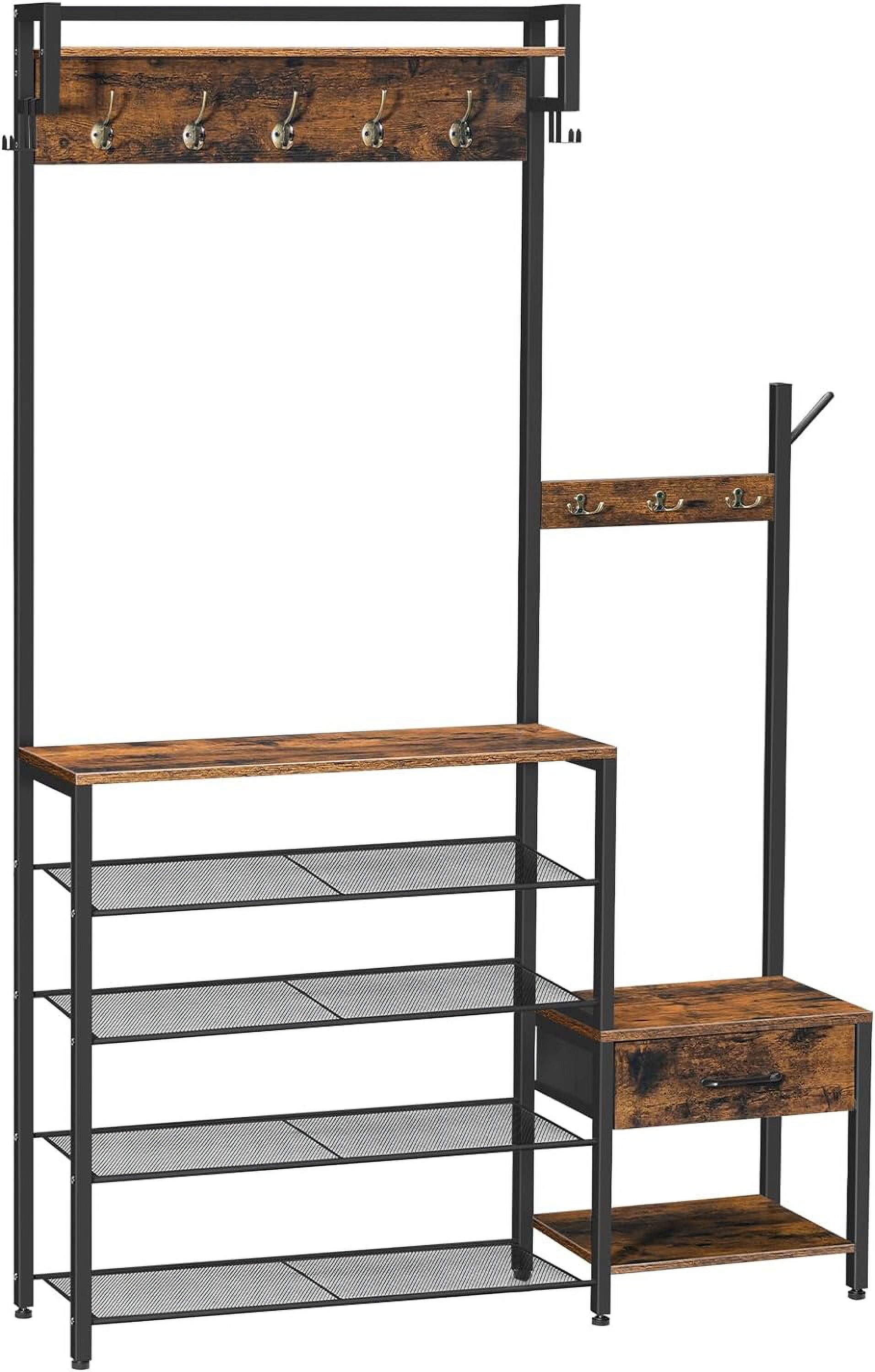 Hall Tree, Entryway Coat Rack Shoe Bench, Shoe and Coat Rack for ...