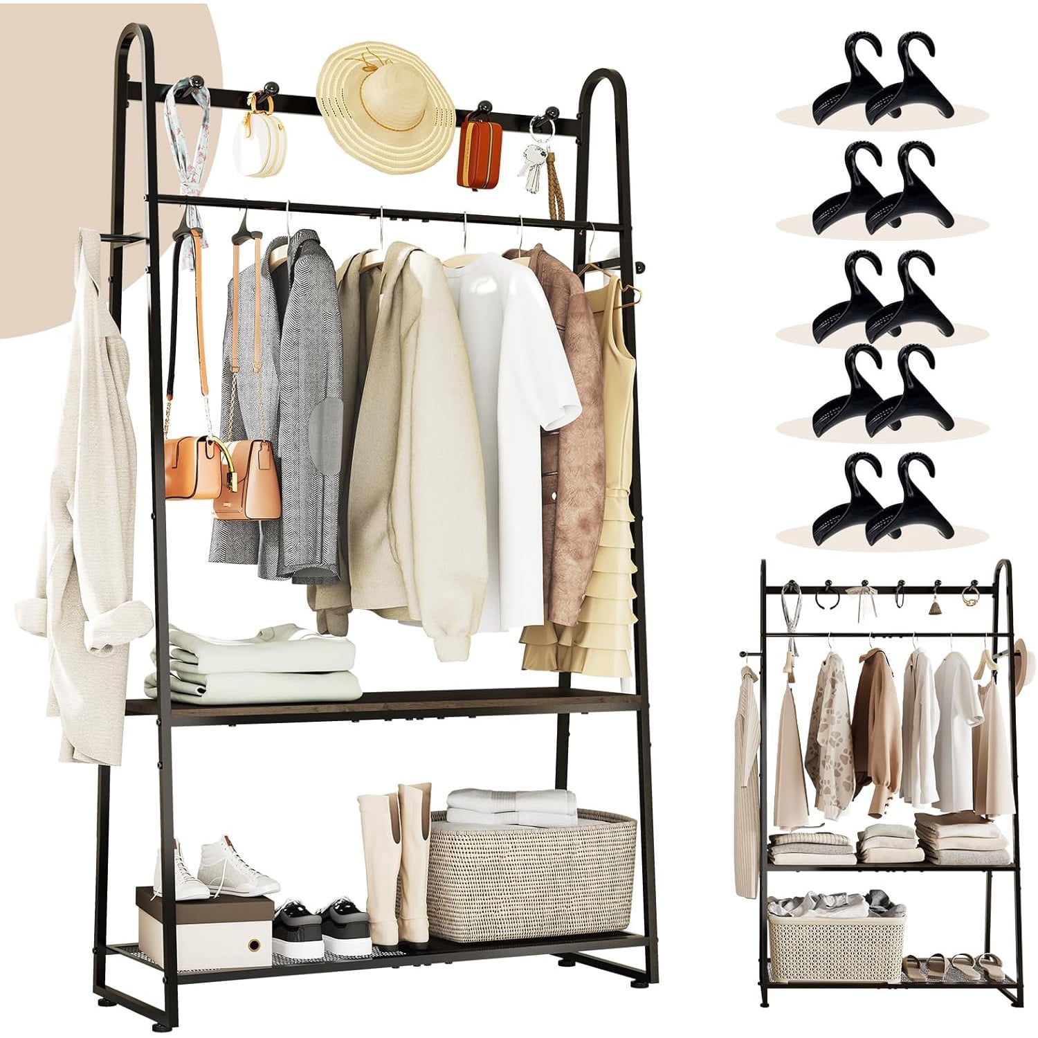 Hall Tree with Shelf, Heavy Duty Coat Rack freestanding for Entryway ...