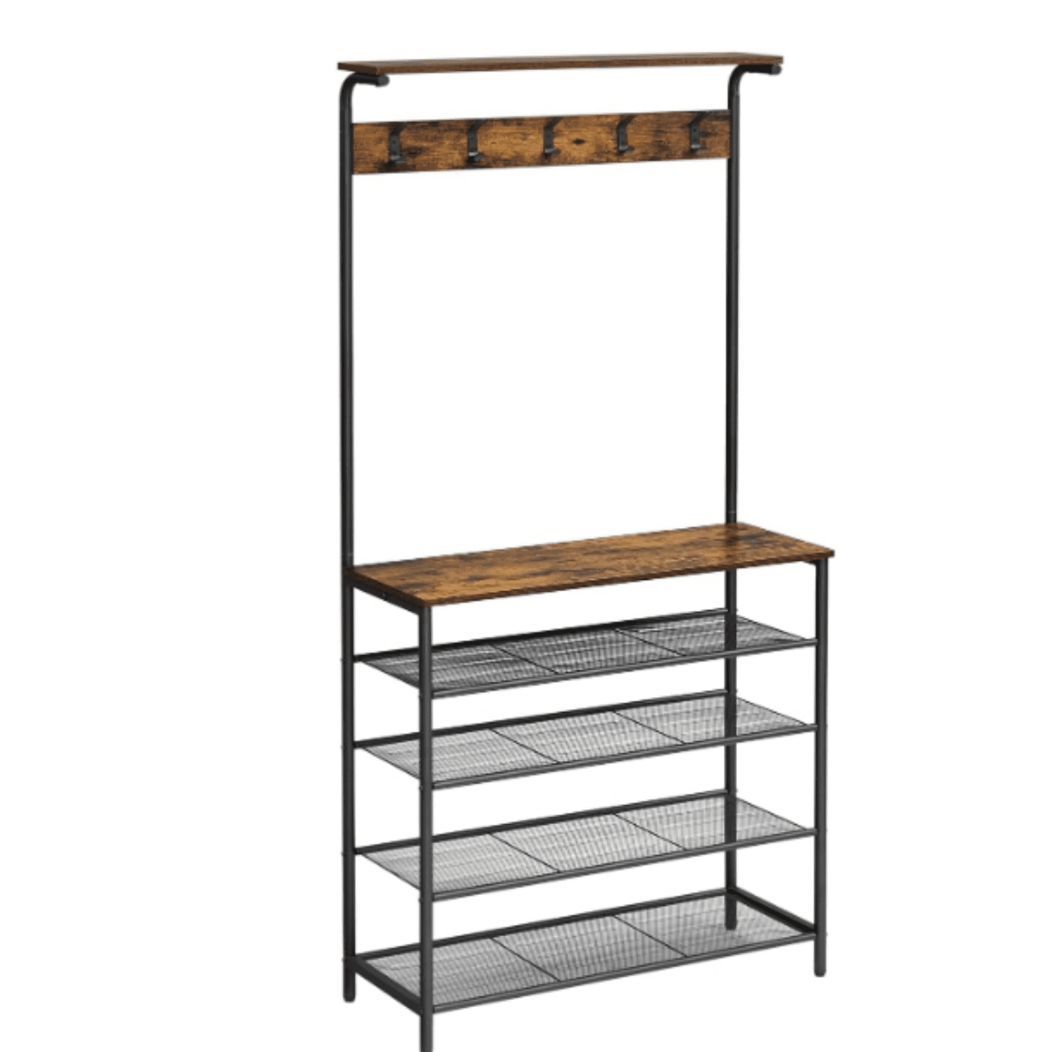 Hall Tree with Shoe Bench, Coat Rack Shoe Bench, 5-Tier Shoe Rack ...