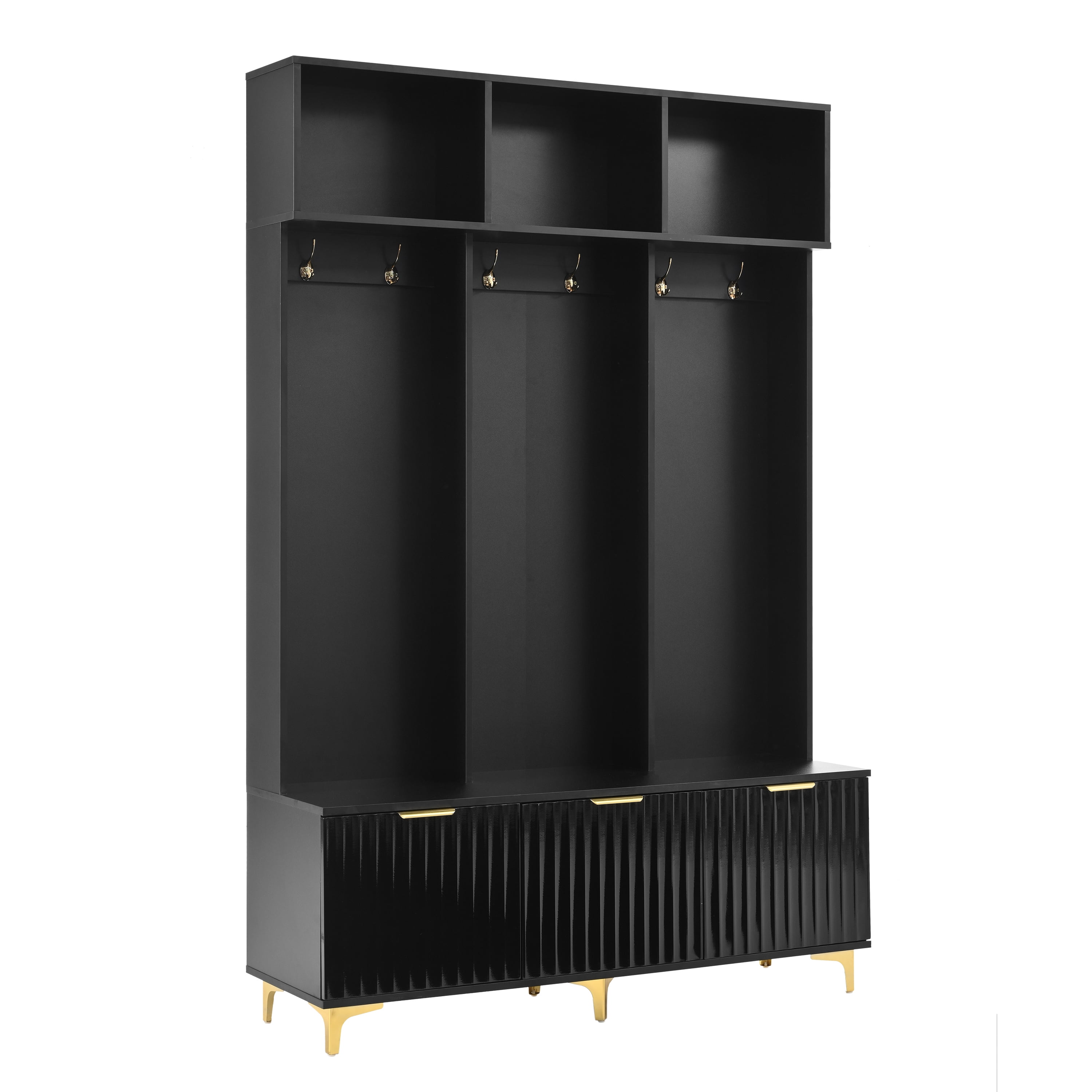 EastVita Hall Tree With Shoe Storage Bench, Coat Rack With 6 Hooks, 3 ...