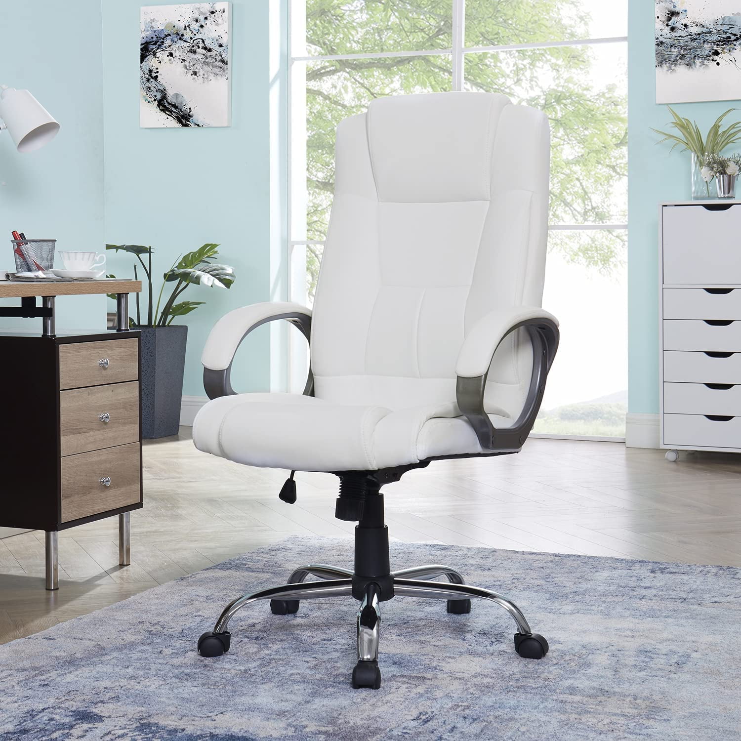 Halle High Back Executive Office Chair with Armrests Lumbar Support ...