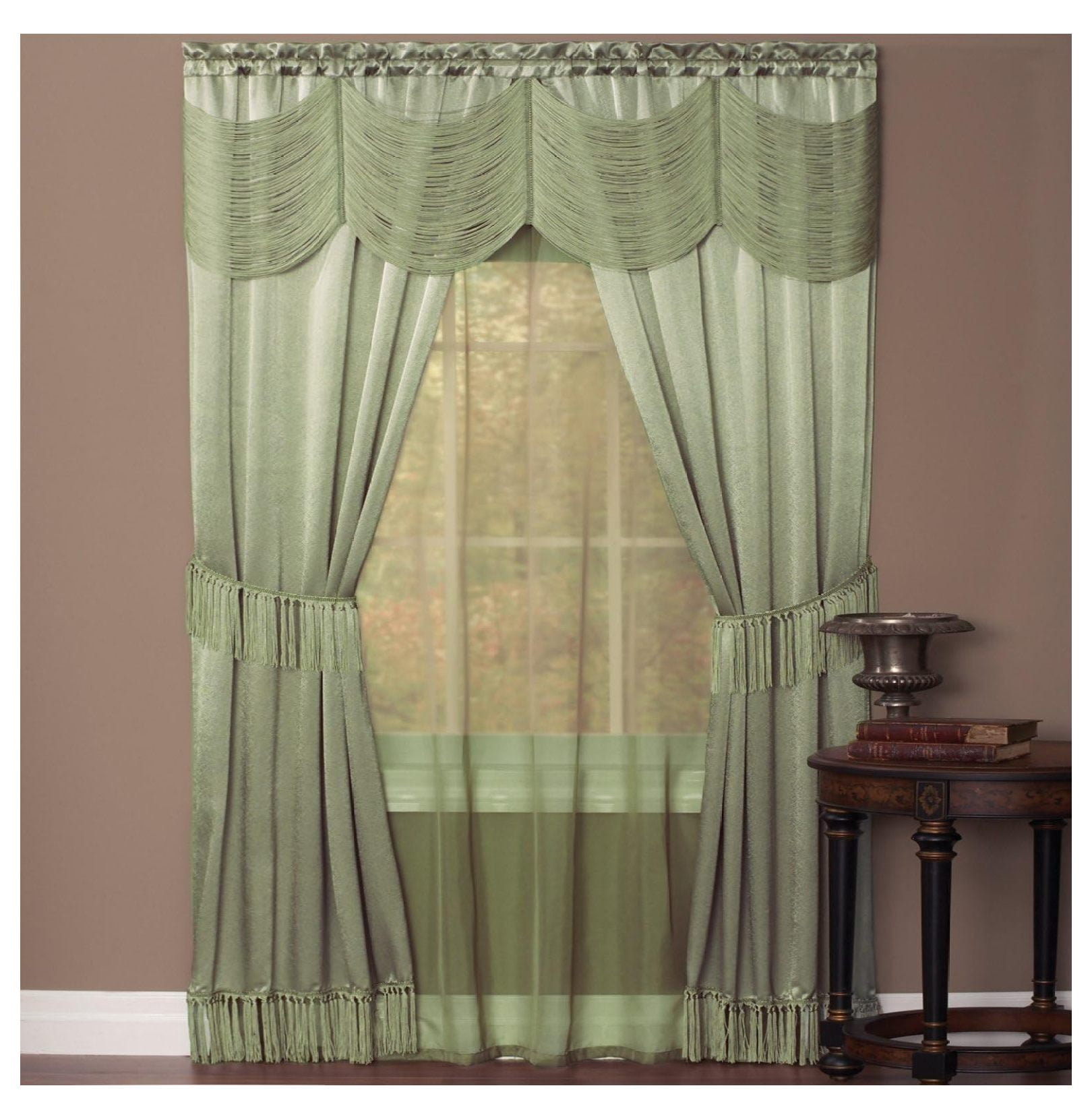 Halley Window in a Bag, 56-Inch by 84-Inch, 6 Piece Curtain Set, Sage ...