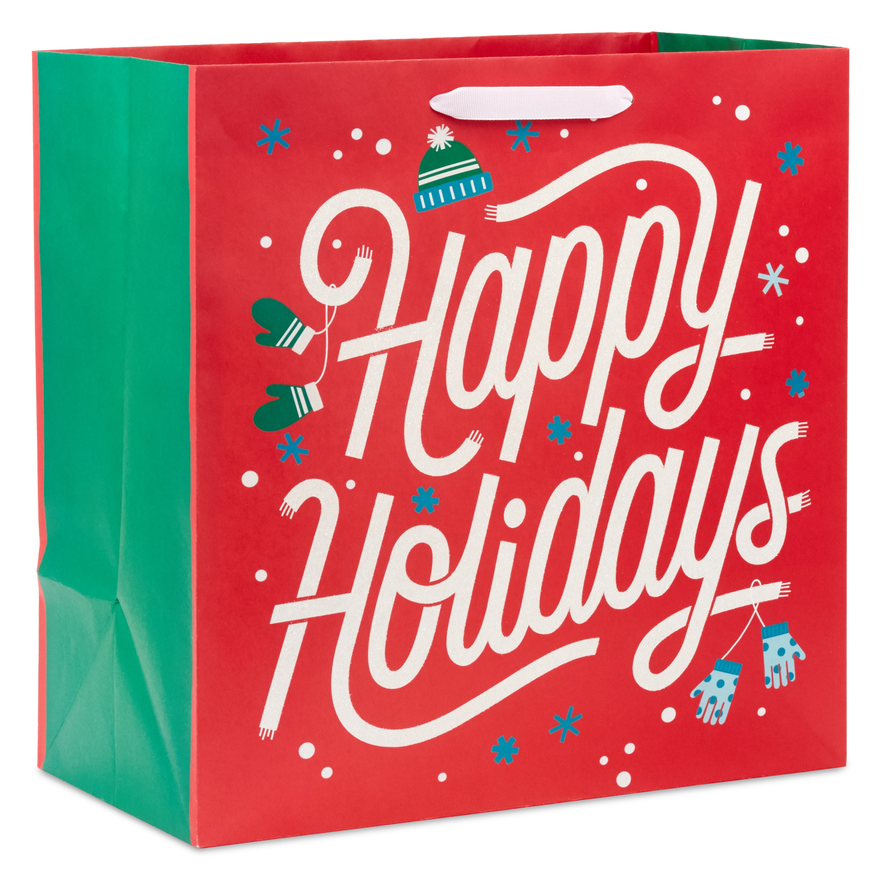 Hallmark 15 in. Extra-Deep Christmas Gift Bag (Happy Holidays on Red ...
