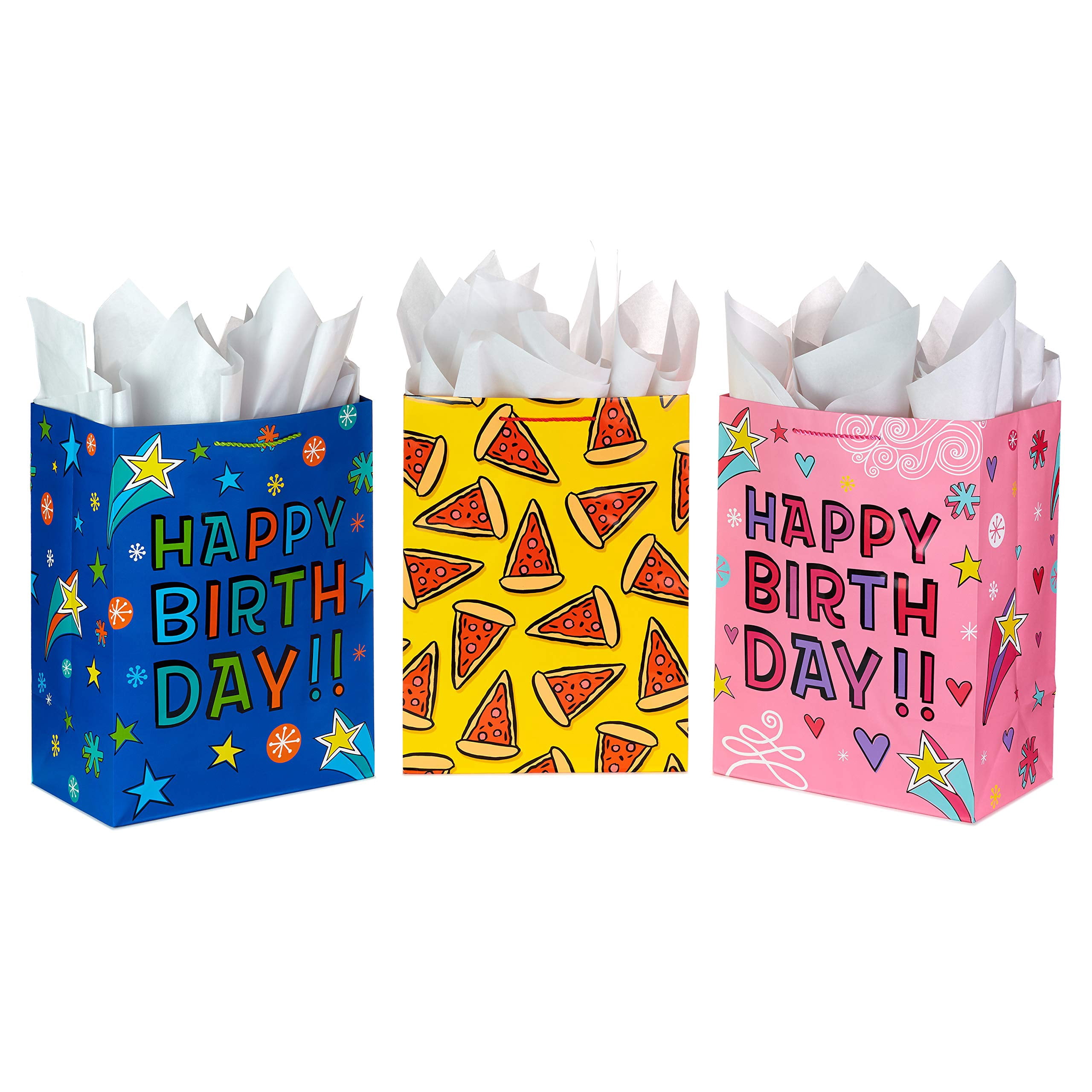 Hallmark 17" Extra Large Birthday Gift Bags (3-Pack: Happy Birthday ...