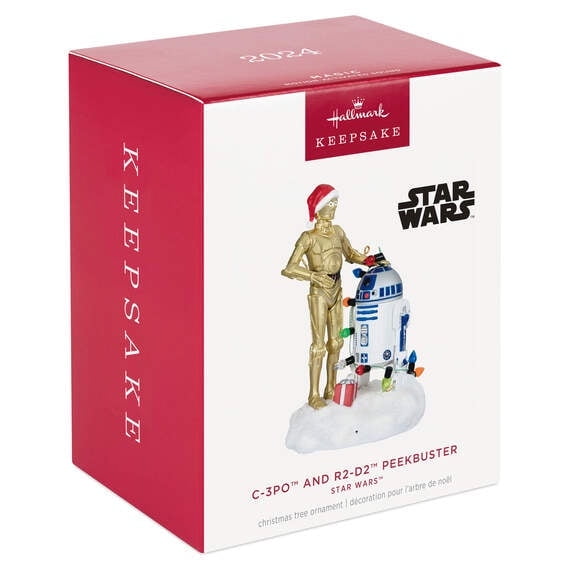 Hallmark 2024 Keepsake Star Wars C-3PO R2-D2 Peekbuster Christmas ...