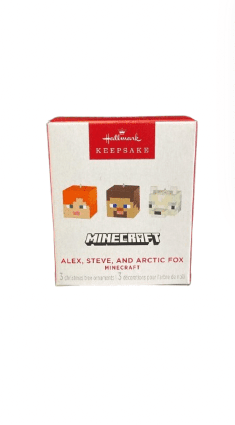 Hallmark 2025 Keepsake Mini Minecraft Alex Steve Arctic Fox Christmas ...