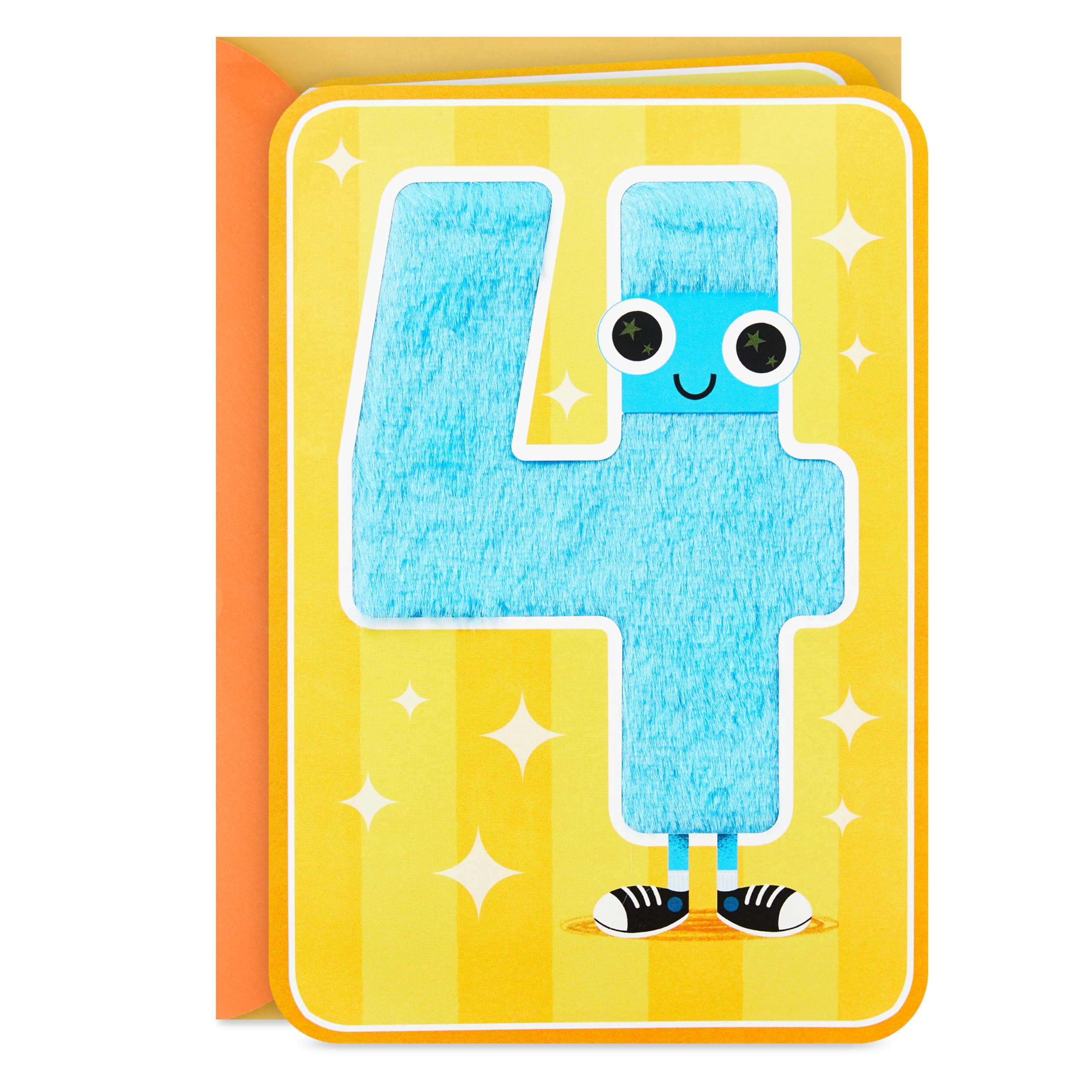 Hallmark 4th Birthday Card for Kids (Fuzzy Number) C5 - Walmart.com