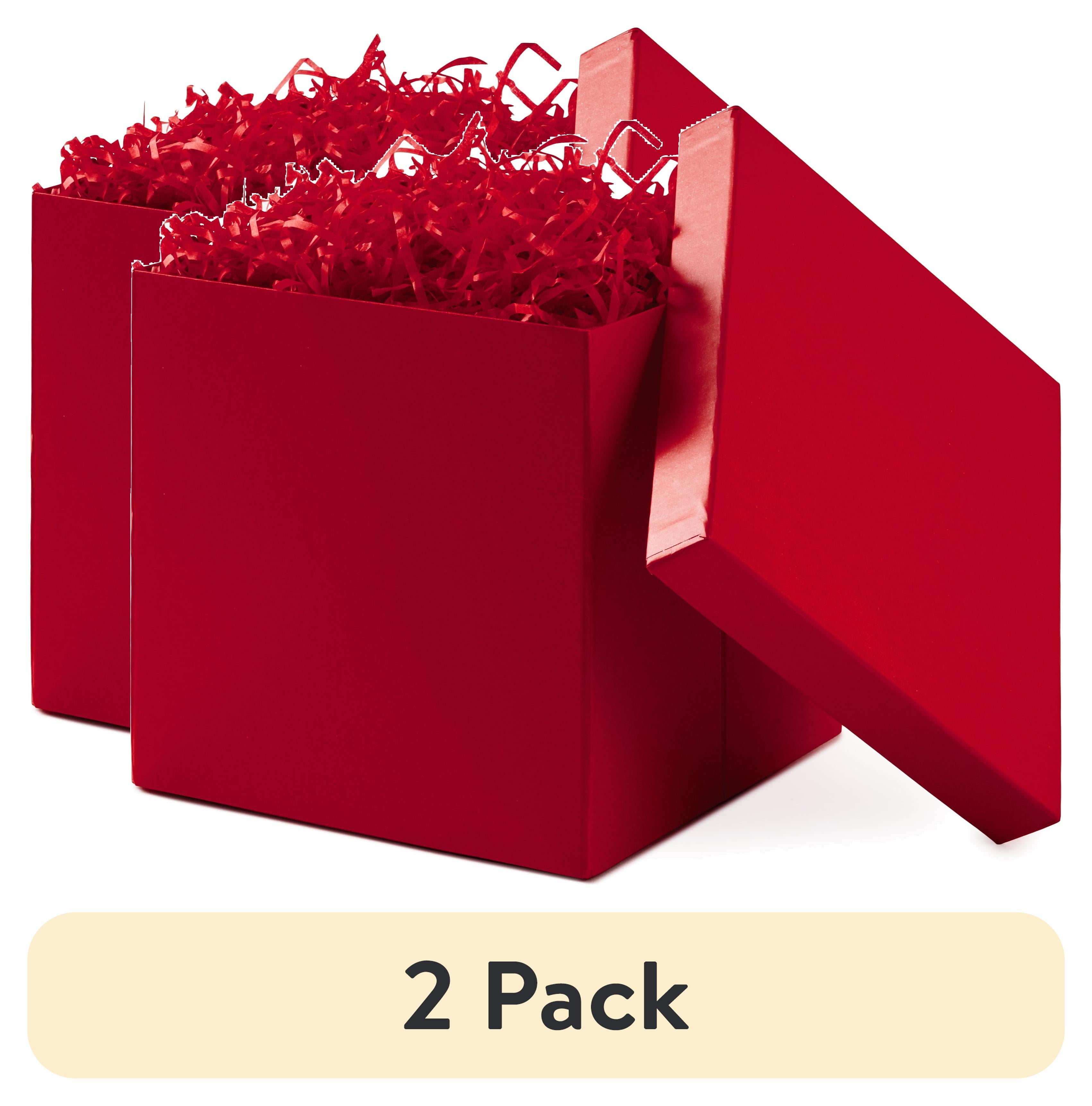 (2 pack) Hallmark 7" Large Gift Box with Lid (Red) for Birthdays ...