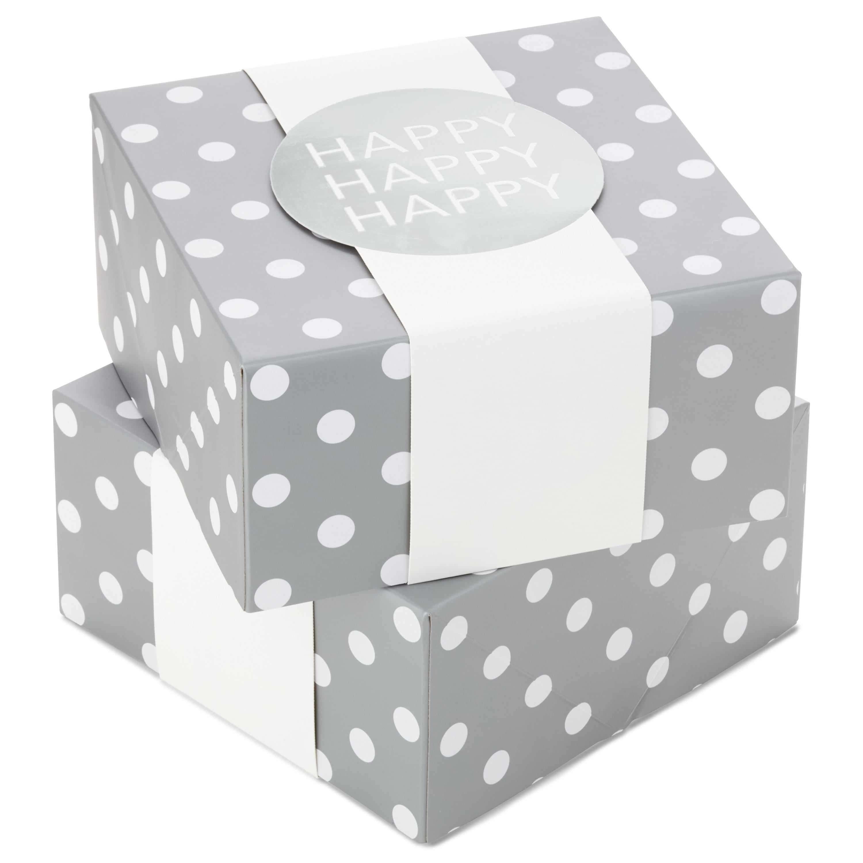 Hallmark 8" Medium Gift Box Set with Wrap Bands (Pack of 2: Silver and ...