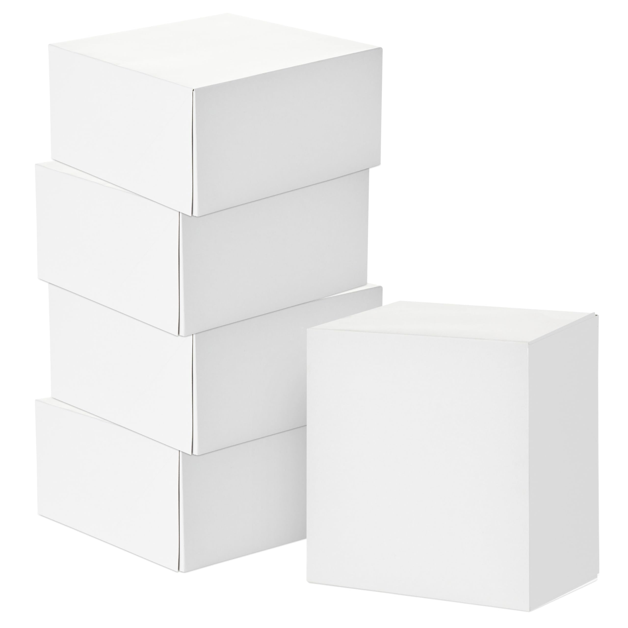 Hallmark 8" Square Gift DEF29 Boxes with Lids (5 White Gift Boxes) for ...