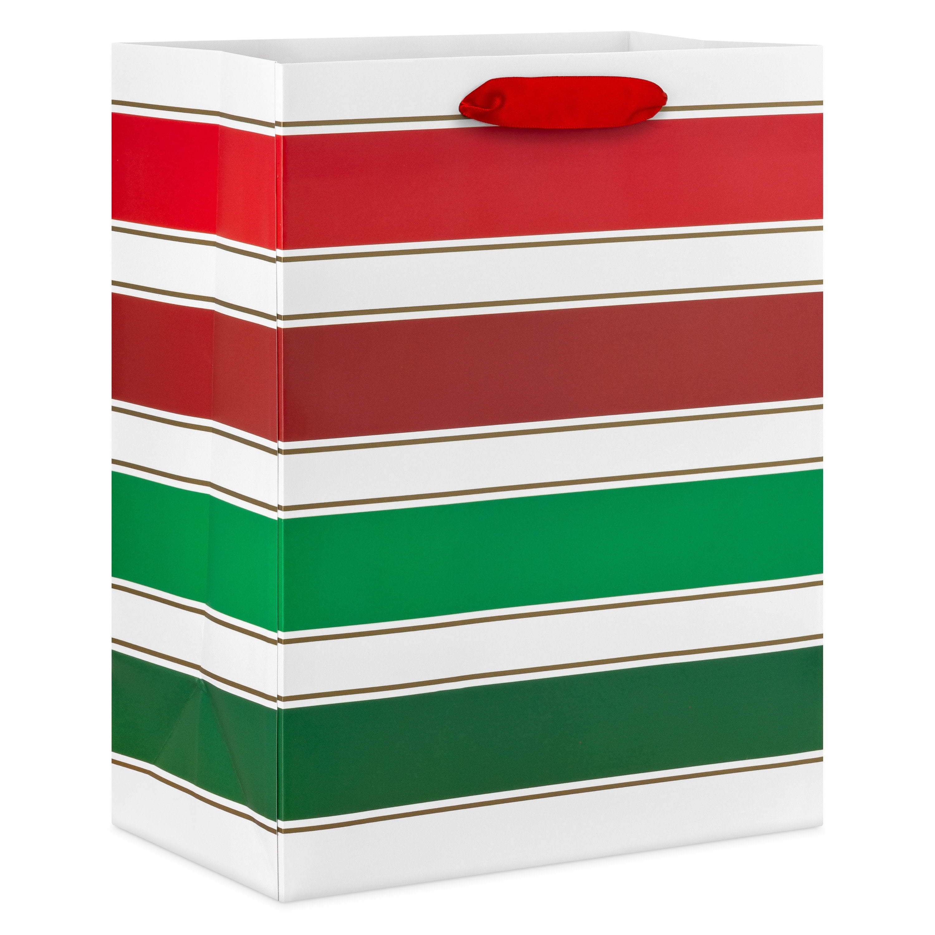 Hallmark 9.6" Medium Christmas Gift Bag (Red and Green Stripes ...