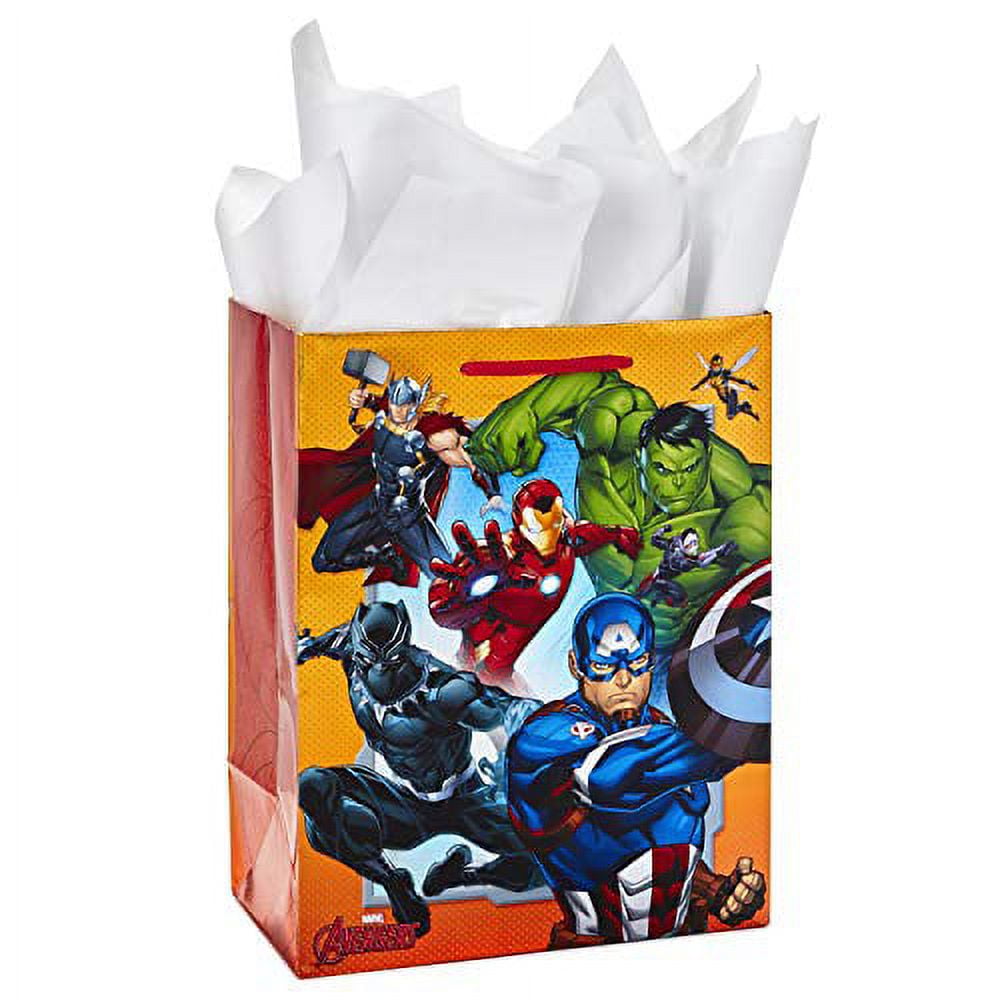 Hallmark 9" Medium Avengers Gift Bag with Tissue Paper (Hulk, Black ...