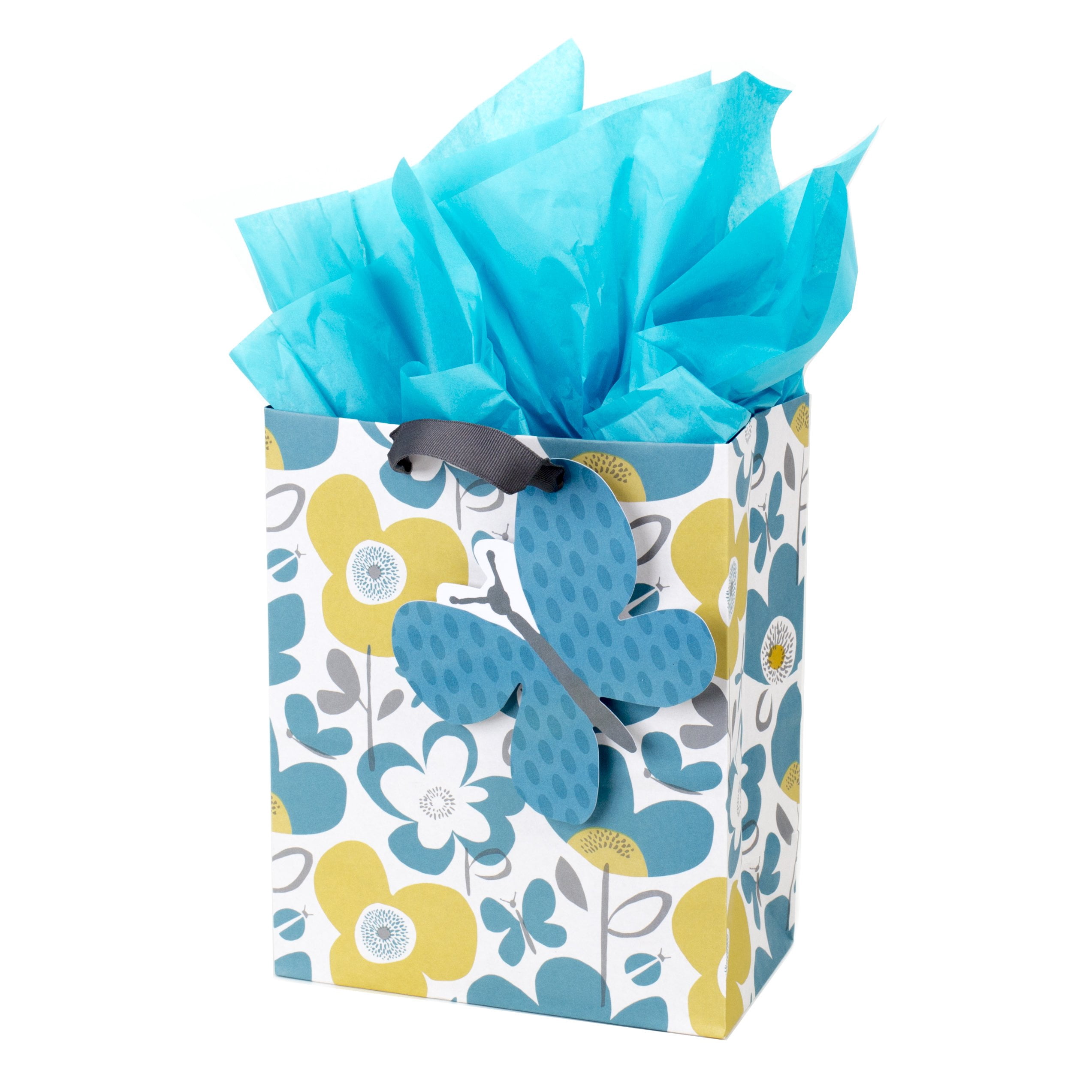 Hallmark 9" Medium Gift JKF25 Bag with Tissue Paper (Flowers and ...