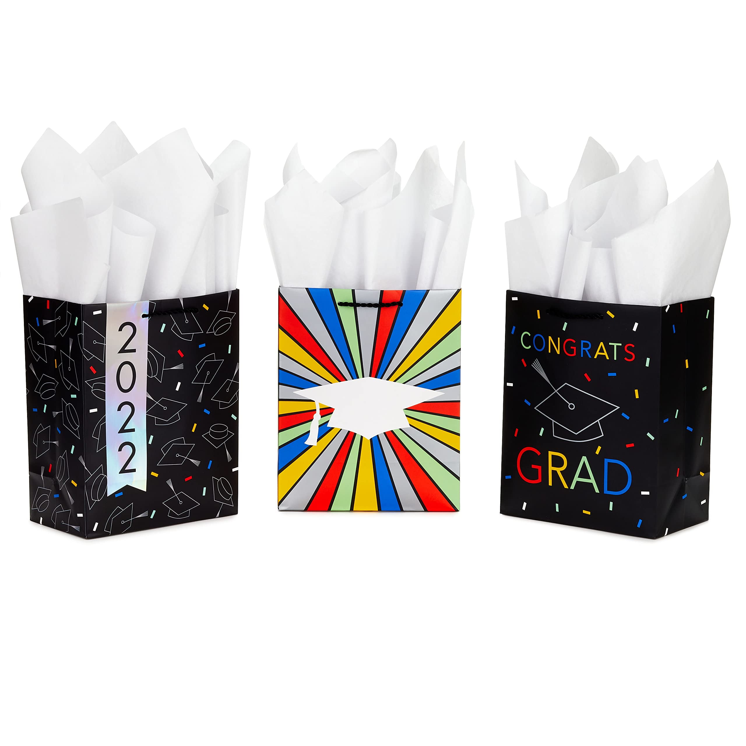 Hallmark 9" Medium Graduation YPF5 Gift Bags with Tissue Paper (3 Bags ...