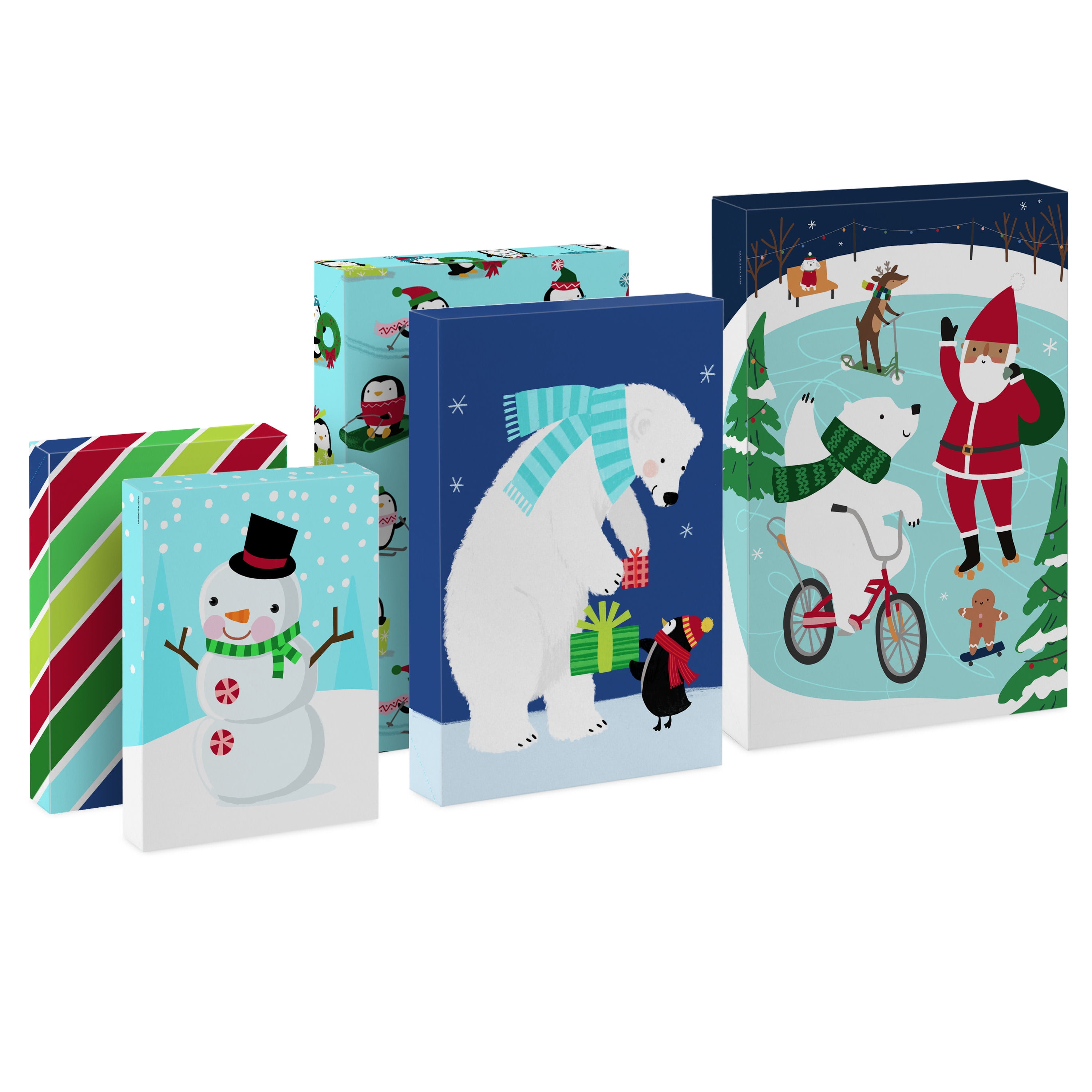 Hallmark Assorted Multicolored 5-Pack Christmas 11.42 In. Gift Box ...