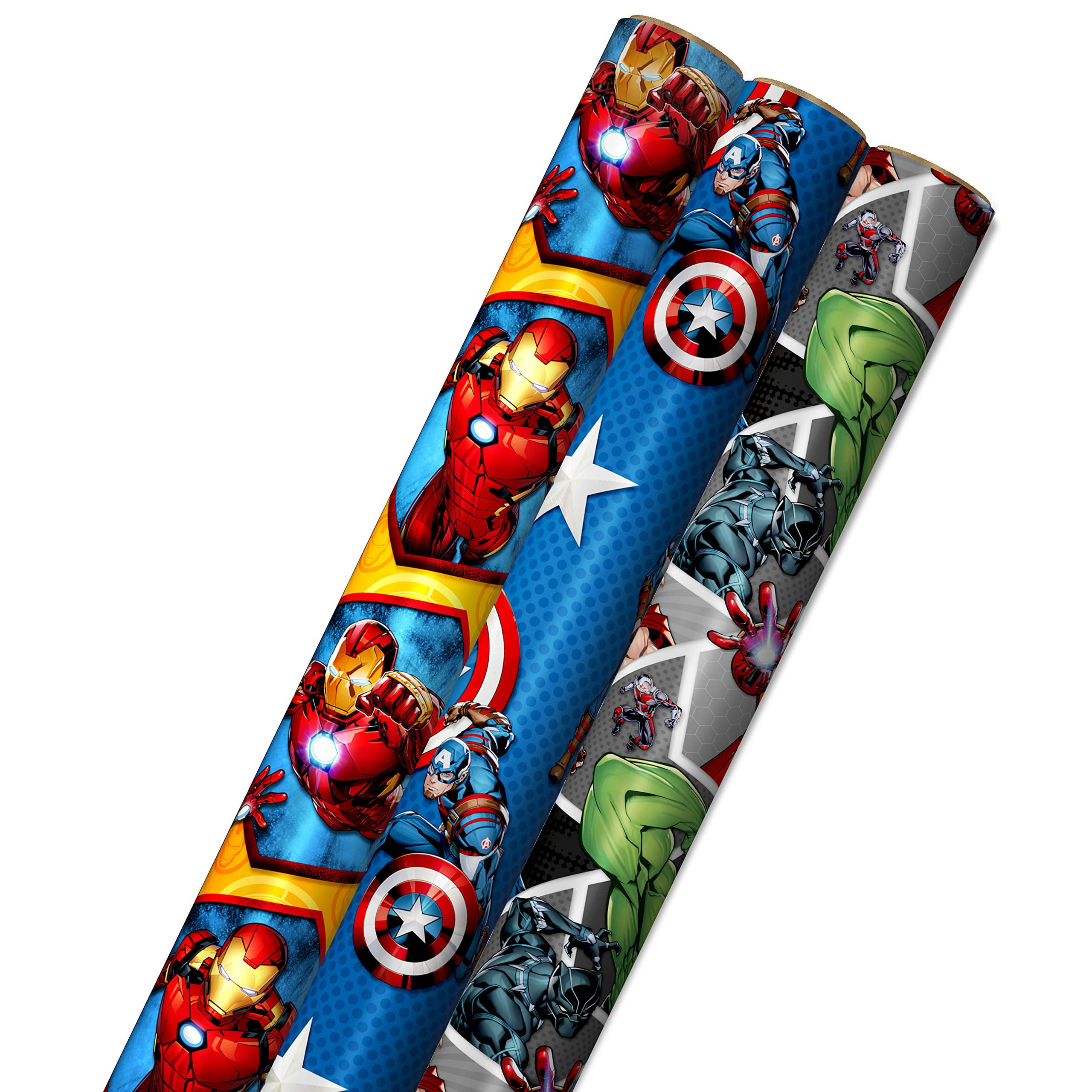 Hallmark Avengers WrappingUMRT Paper with Cut Lines on the (3-Pack: 60 ...
