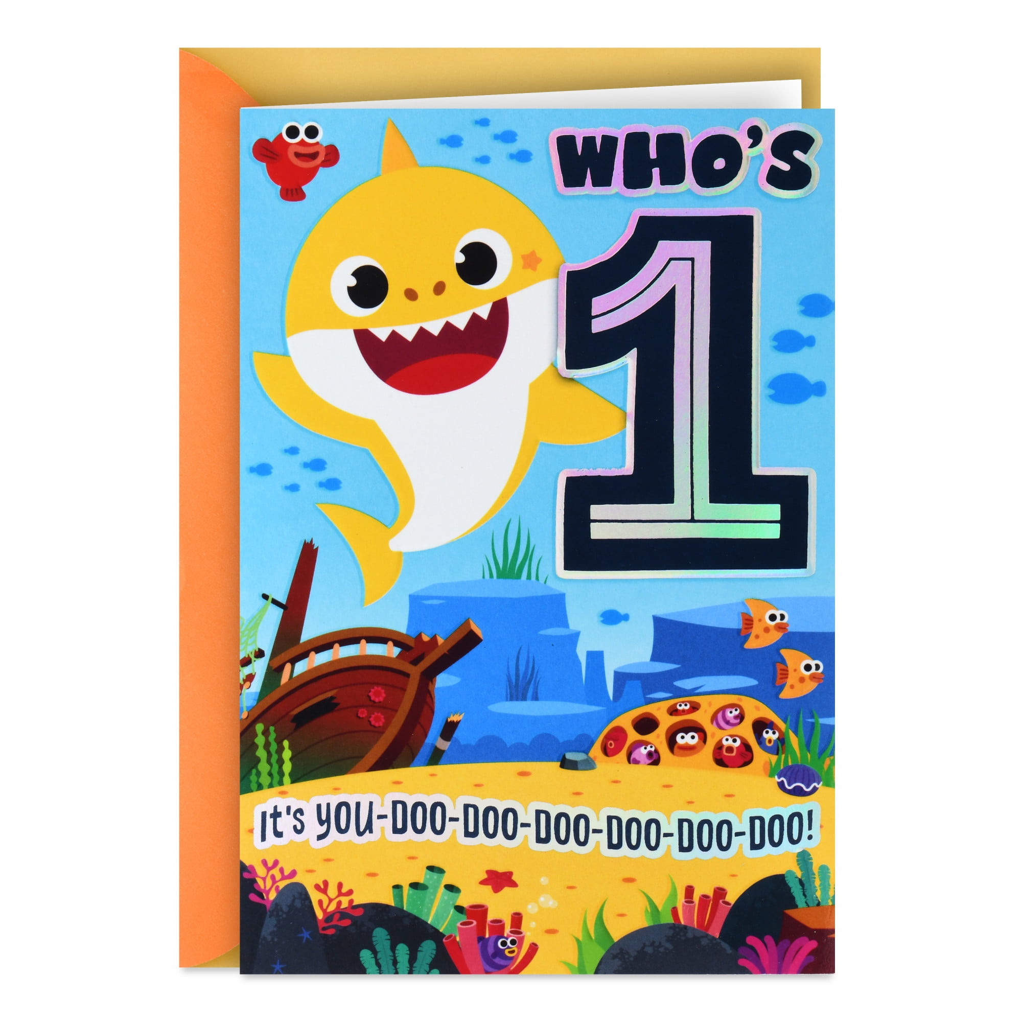 Hallmark Baby Shark First Birthday Card for Kids (Who's 1) - Walmart.com