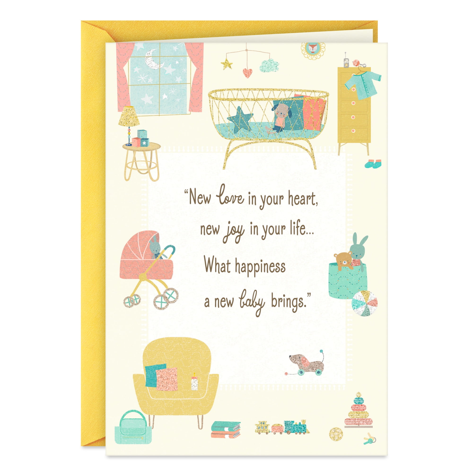 Hallmark Sentimental Studios A Hmk Co. Baby Card - New Baby Icons ...