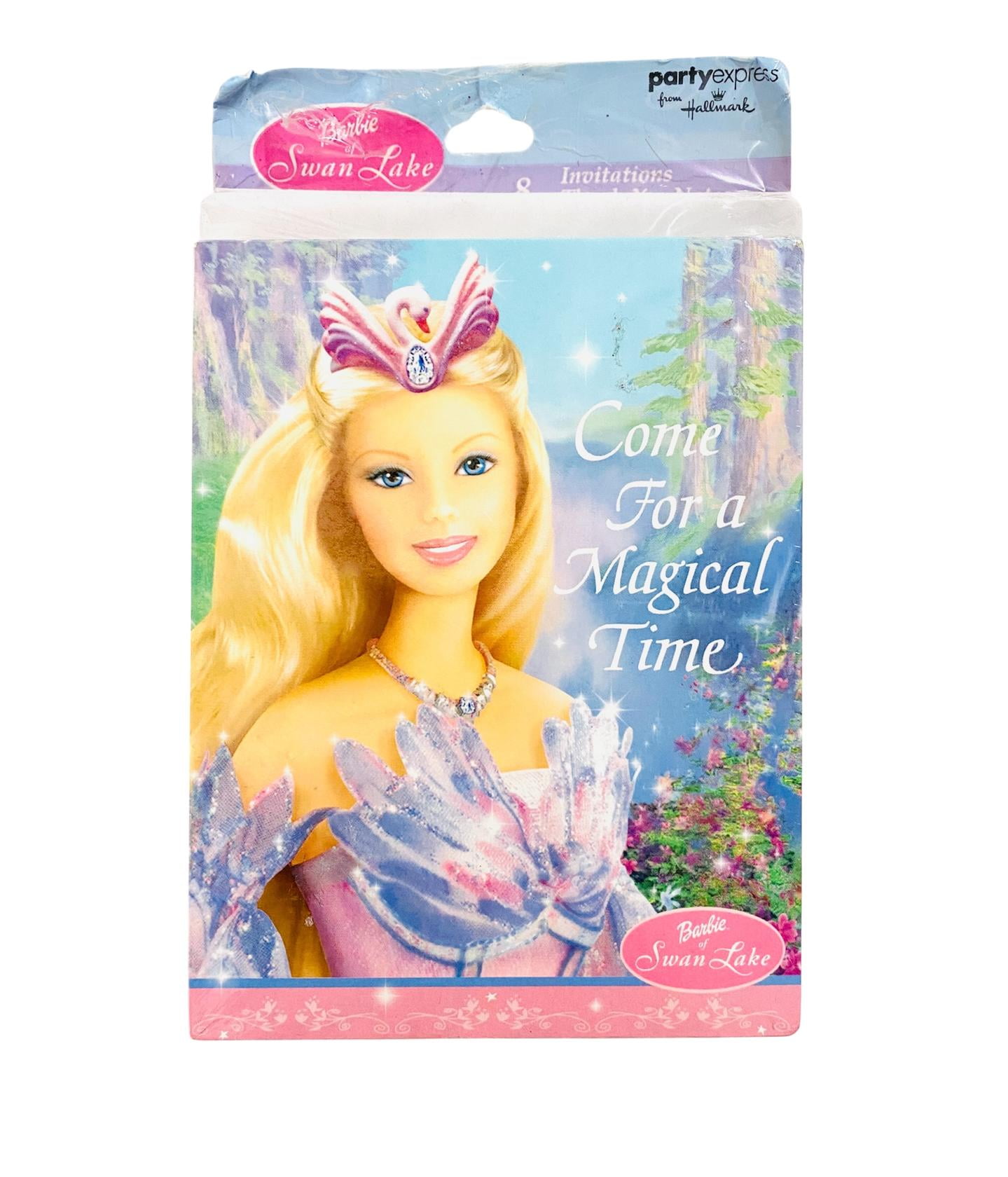 Hallmark Barbie Swan Lake Party Invitations and Thank-You Cards with ...