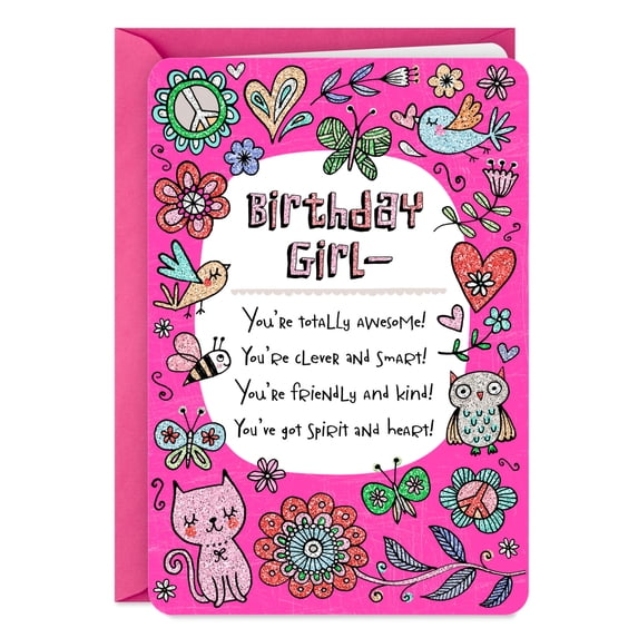 Hallmark Birthday Card for Girls With Stickers (You're Totally Awesome ...