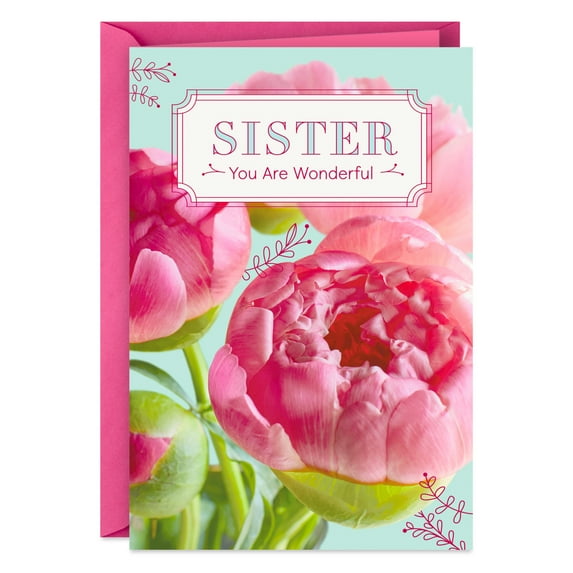 Hallmark Sentimental Studios A Hmk Co. Birthday Card - Sister Peonies ...