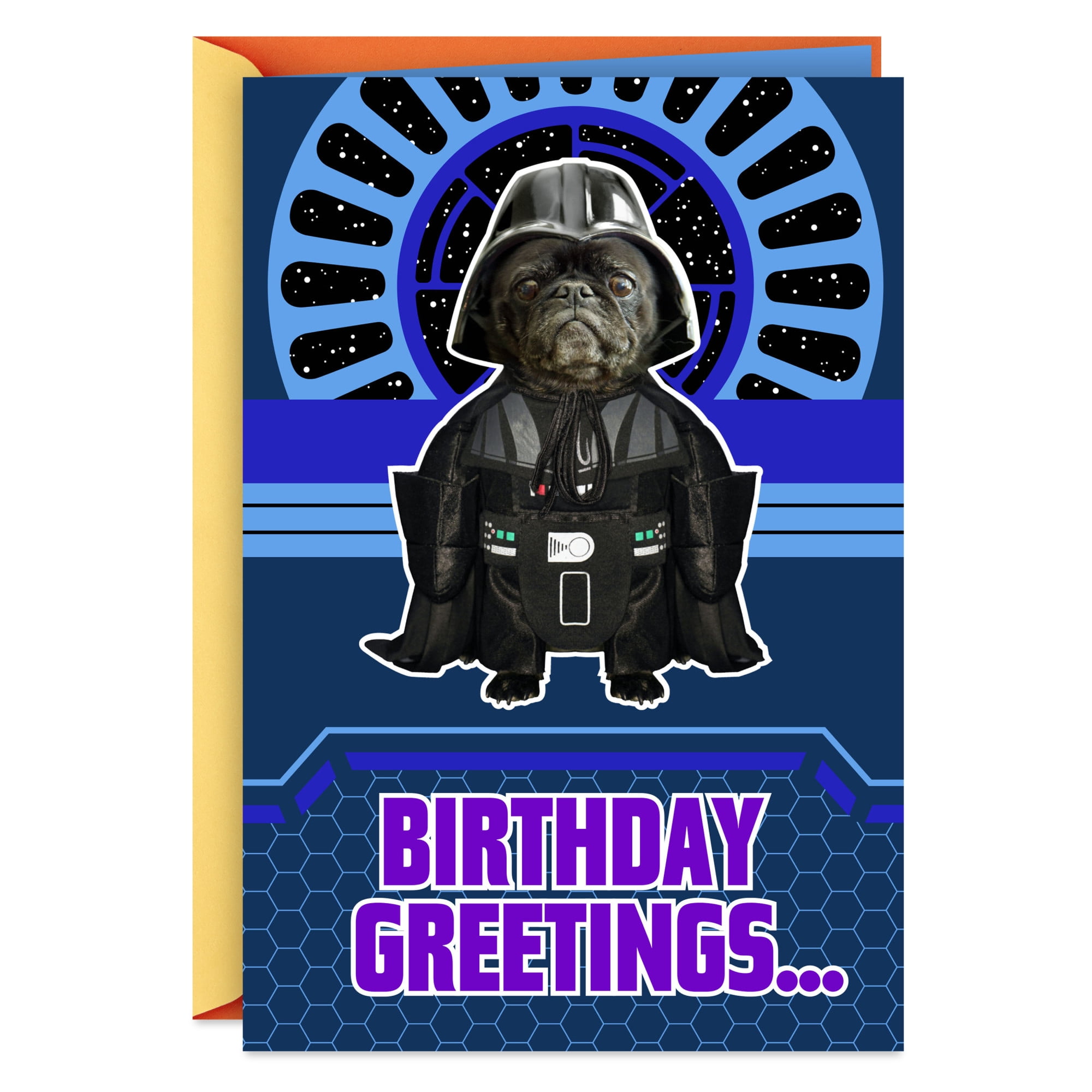 Hallmark Star Wars Funny Musical Birthday Card (From the Bark Side Pug ...