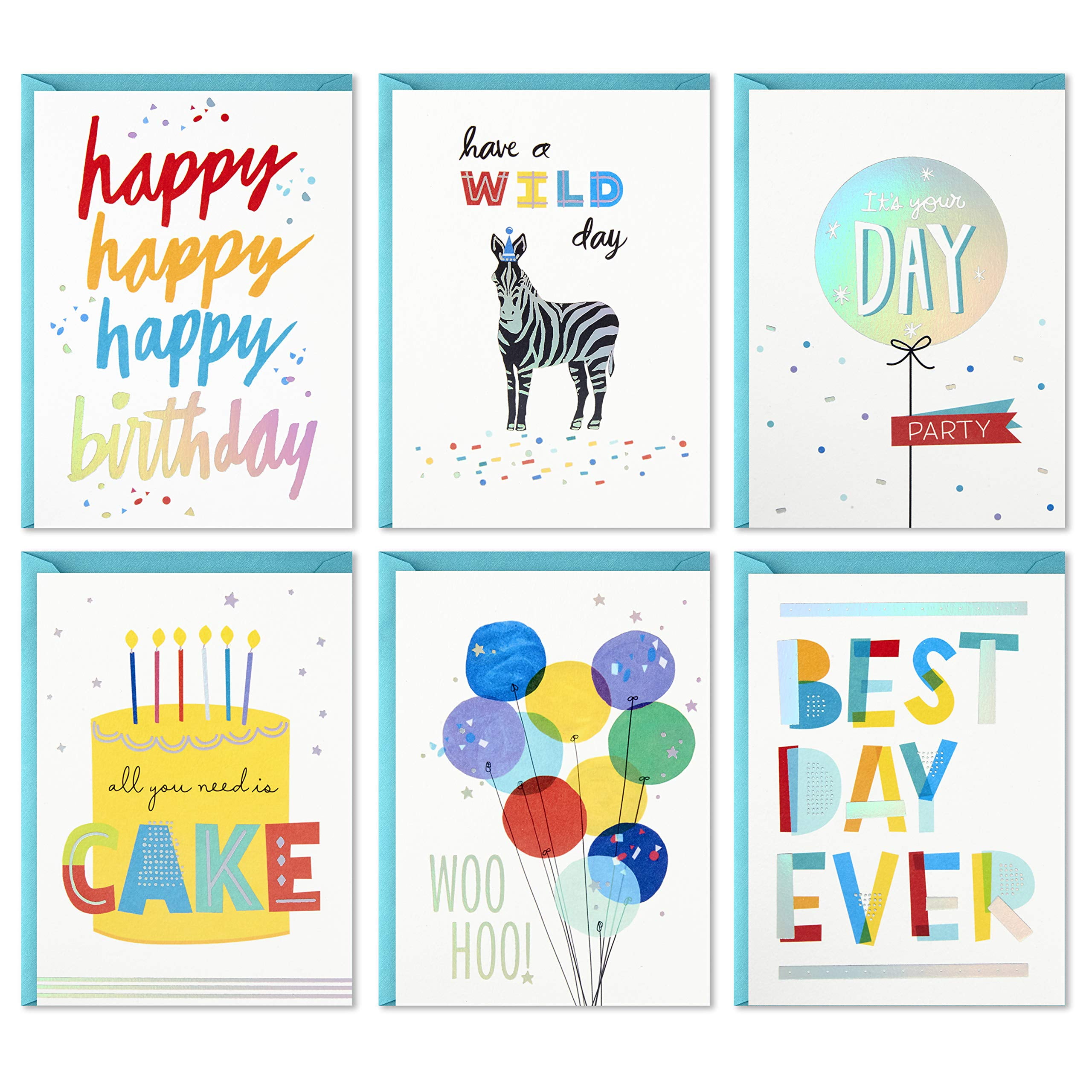 Hallmark Birthday Cards Assortment, 24 Cards with Envelopes (Rainbow ...