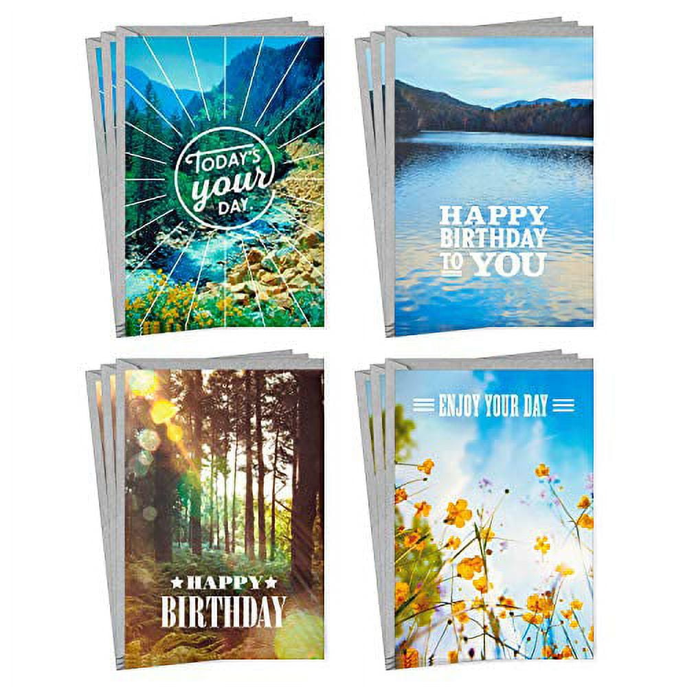 Hallmark Birthday Cards Assortment, Nature (12 Cards with Envelopes ...