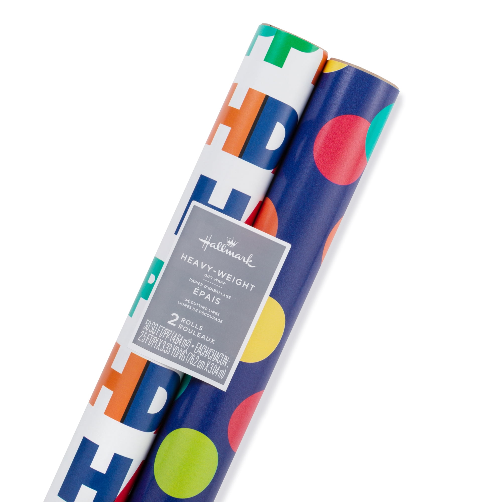 Hallmark Birthday Wrapping Paper With Cut Lines on Reverse, Celebrate ...