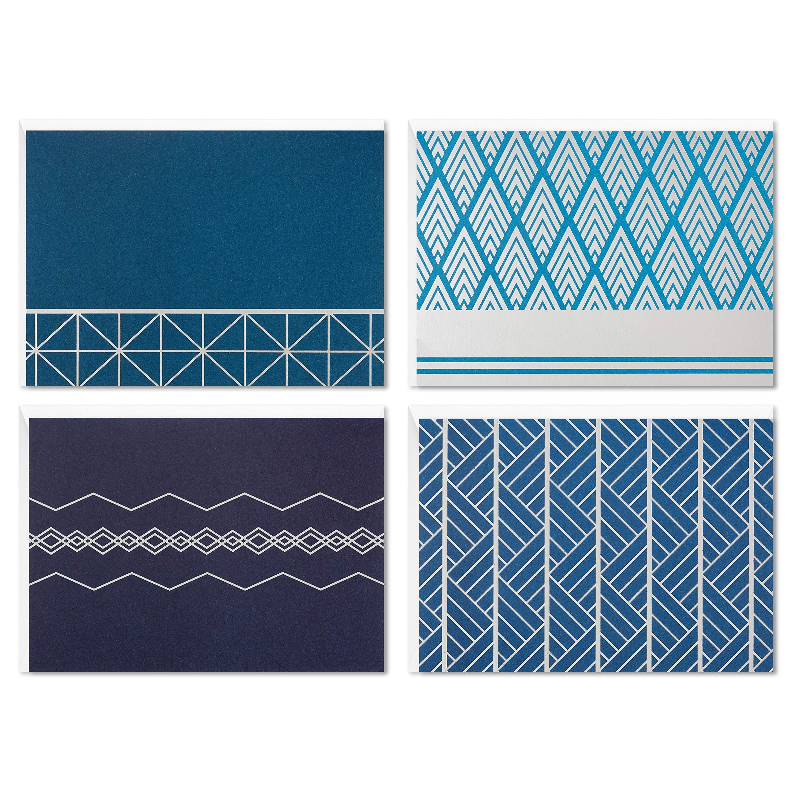 Hallmark Blank Cards Assortment, Geometric Silver Foil (40 Note Cards ...
