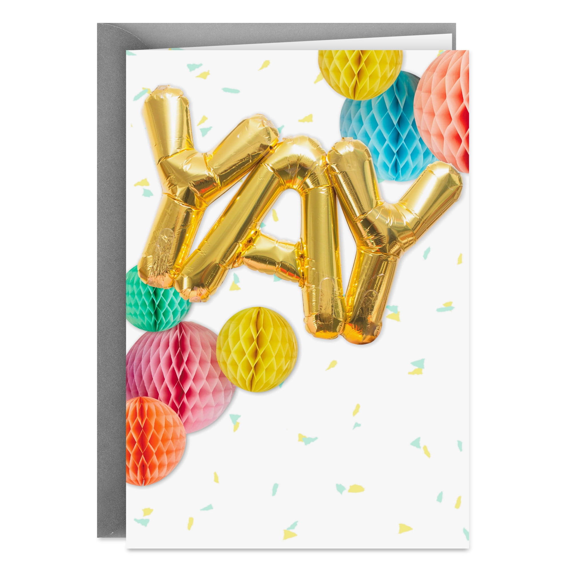 Hallmark Blank Congratulations, Graduation, Birthday Card (Yay Gold ...